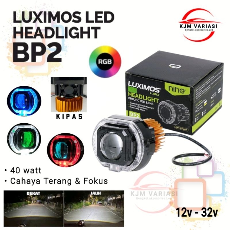 Jual LAMPU LED PROJECTOR MATRIX 3 INCH BP2 DEVIL RGB NINE LUXIMOS ...