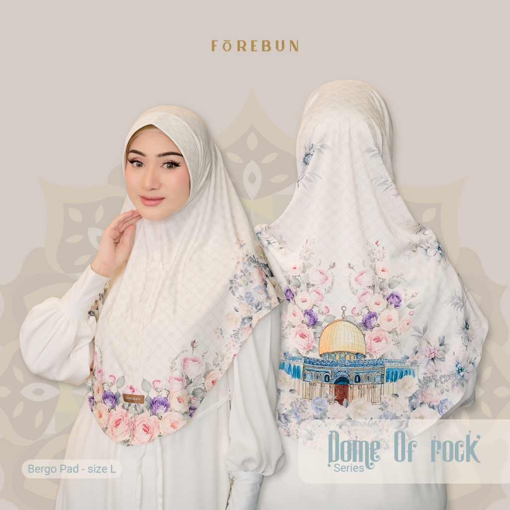 Jual 𝐅𝐨𝐫𝐞𝐛𝐮𝐧 Hijab Bergo Motif DOME OF ROCK Series | Shopee Indonesia