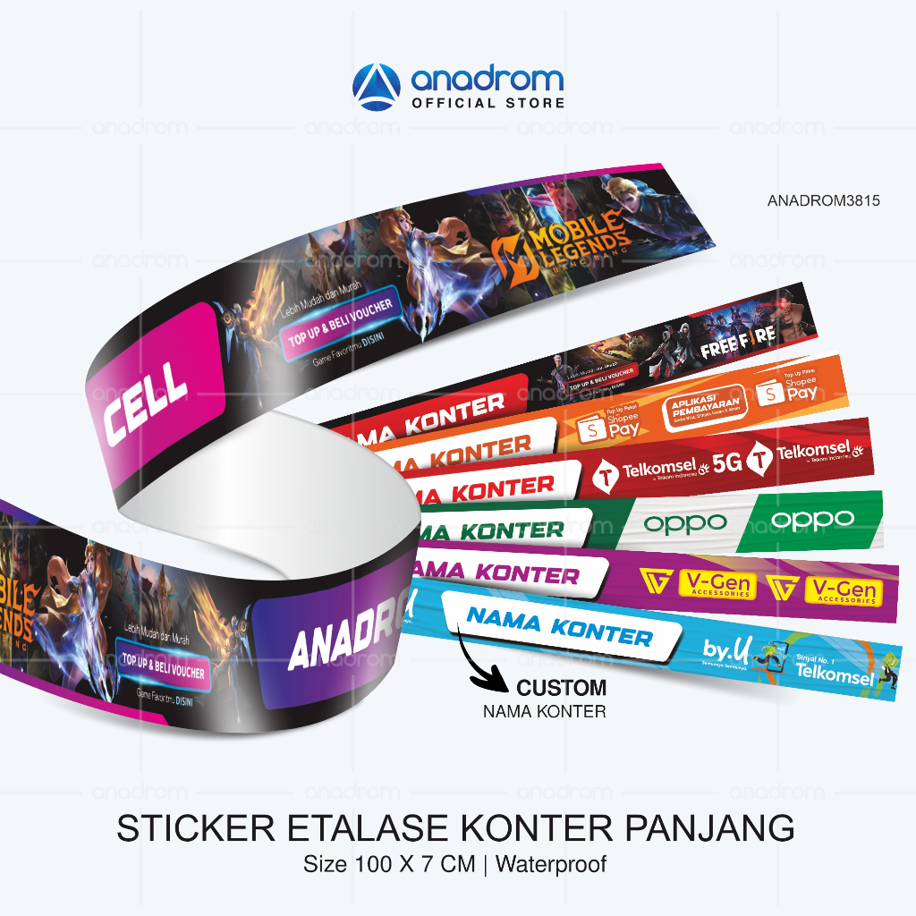 Jual Sticker Etalase Konter Panjang Size 100x7 Cm Shape Versi 1 ...