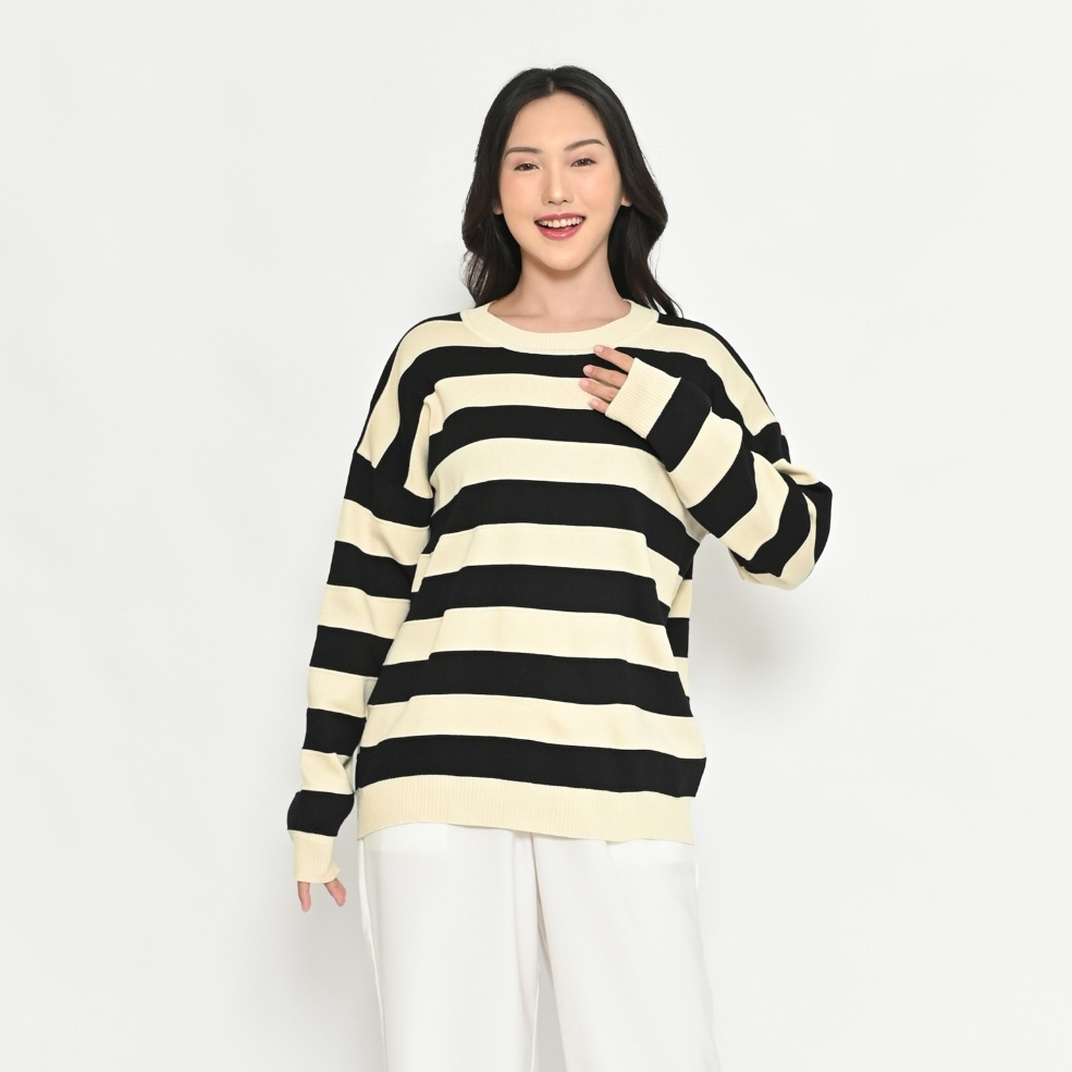 Jual QUEENTIN Sweater Wanita Rajut 5042 Viscose Polyamide Knit Motif ...