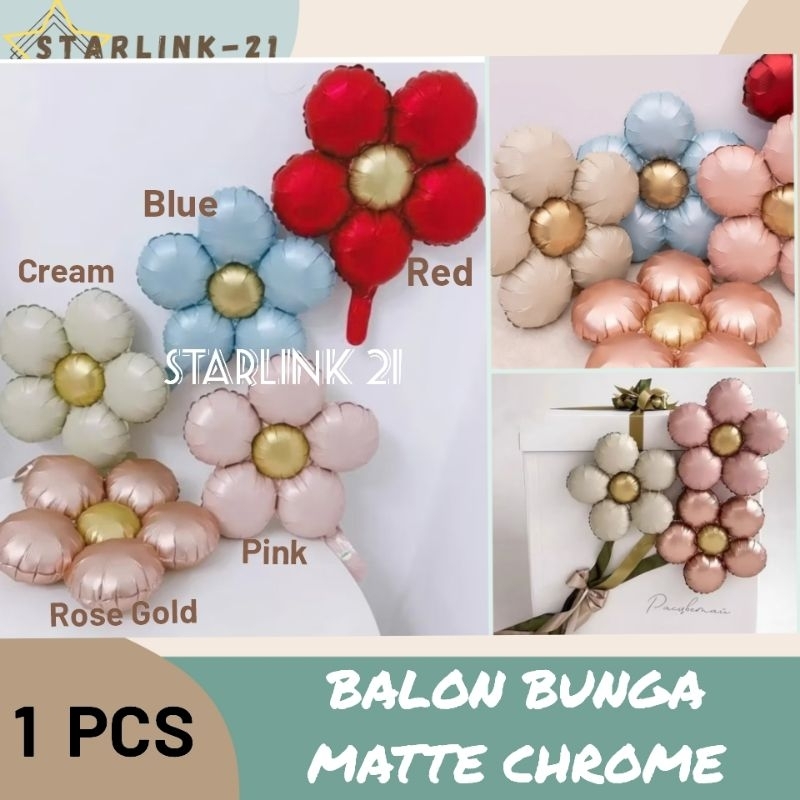 Jual BALON FOIL BUNGA MATTE CHROME 40 x 40 cm | FLOWER BALOON ...