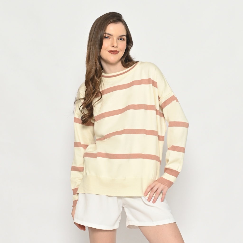 Jual QUEENTIN Sweater Wanita Rajut 457 Stretch Cashmere Knit Motif ...