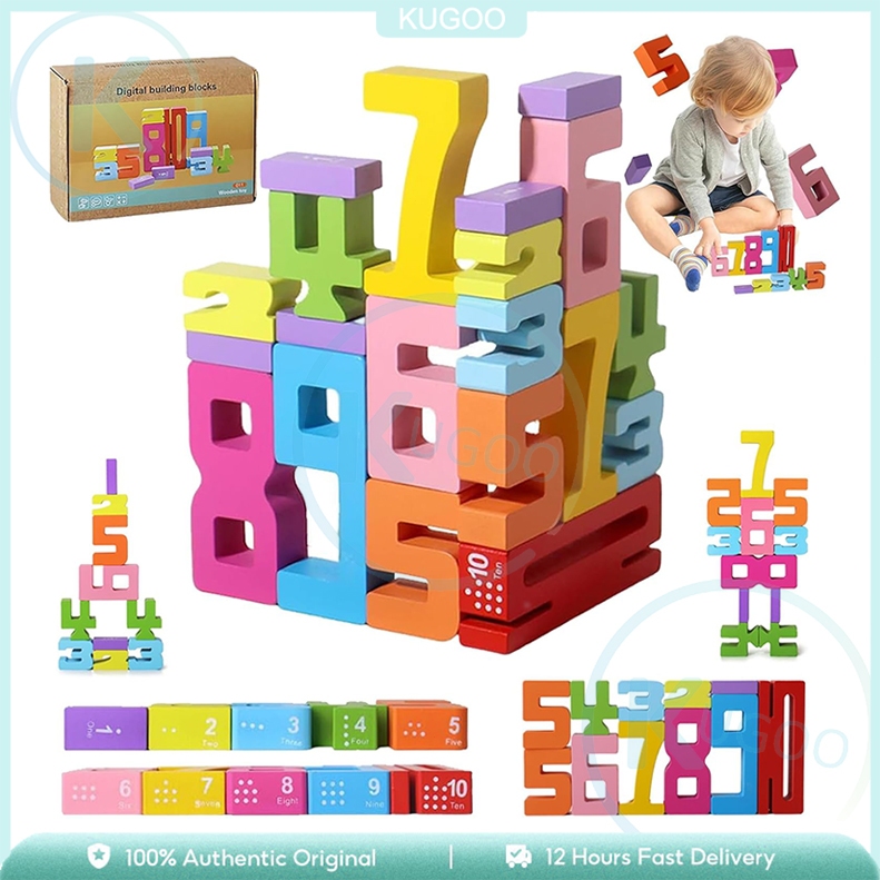 Jual KUGOO 20PCS Number Learning Block Mainan Montessori Mainan Edukasi ...