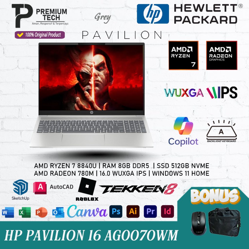 Jual Laptop Gaming HP Pavilion AMD Ryzen 7 8840U 16GB DDR5 2TB SSD ...