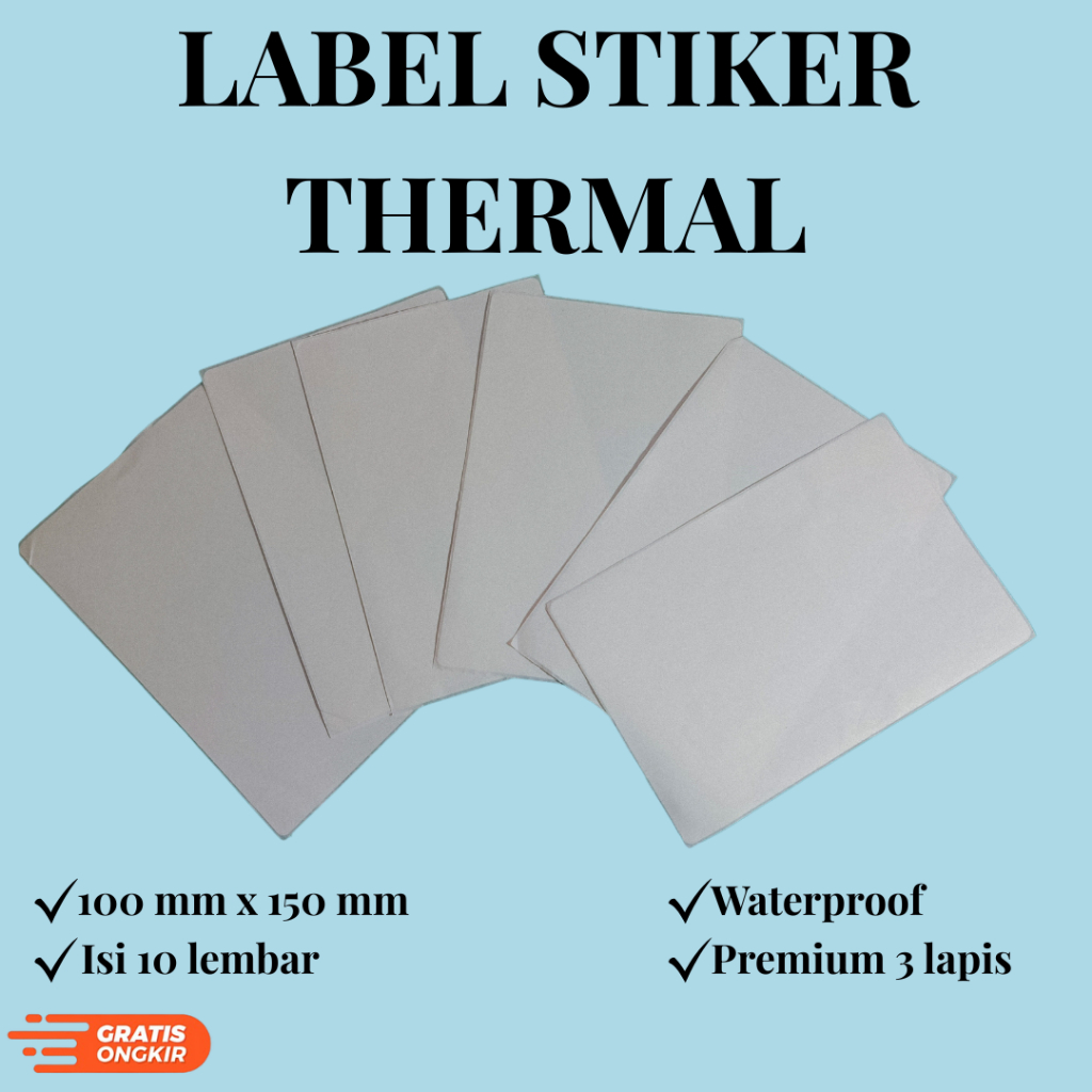 Jual Label stiker Thermal 100x150mm Waterproof / Sticker Label Continuous / Label Kertas Isi 10 ...