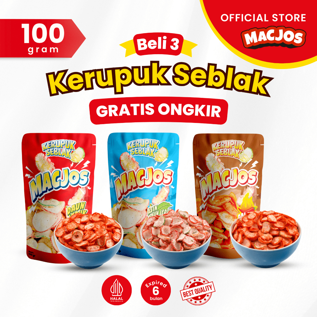 Jual MACJOS Cemilan Kerupuk Seblak - Isi 100gr Beli 4 Hemat Banyak ...