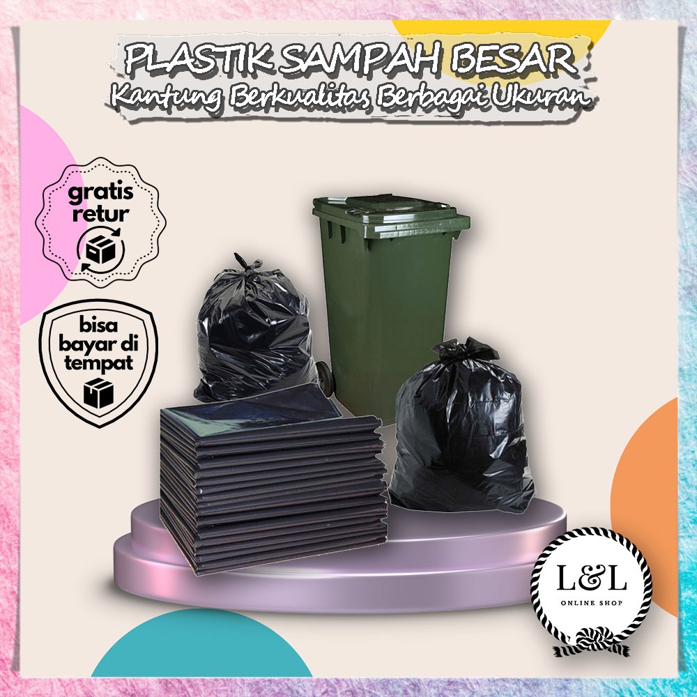 Jual Plastik Sampah Besar Jumbo Tebal Premium Trash Bag Hitam Kantong Sampah Plastik Tebal Anti ...