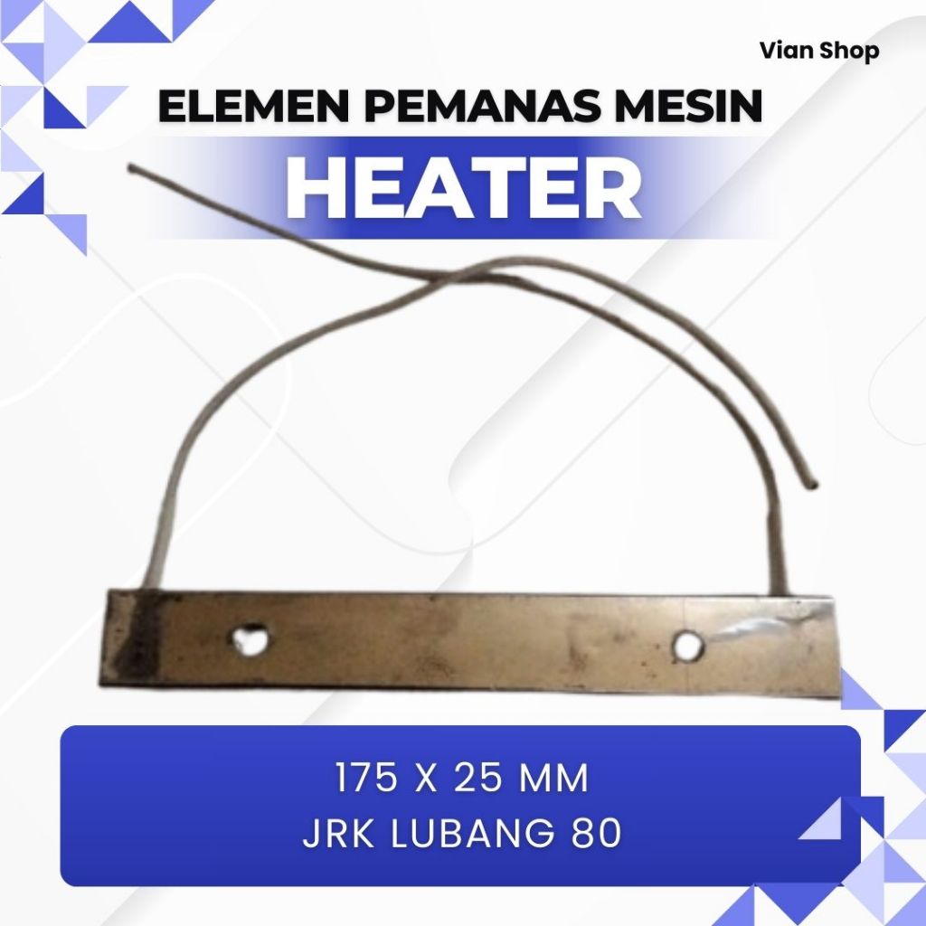 Jual Heater Mesin Packing 170 x 25 lubang 80mm - Heater strip - Mesin ...