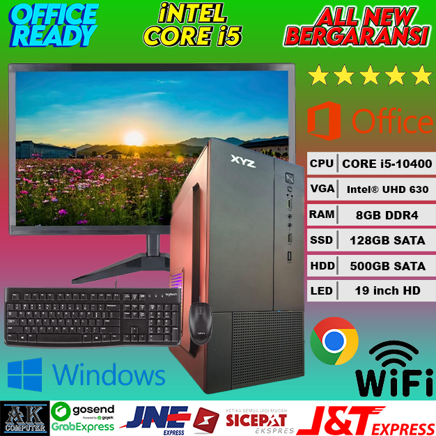Jual PC RAKITAN Office Full Set iNTEL CORE i5 10400 Gen 10Th + RAM 8GB + SSD 128GB + HDD 500GB ...