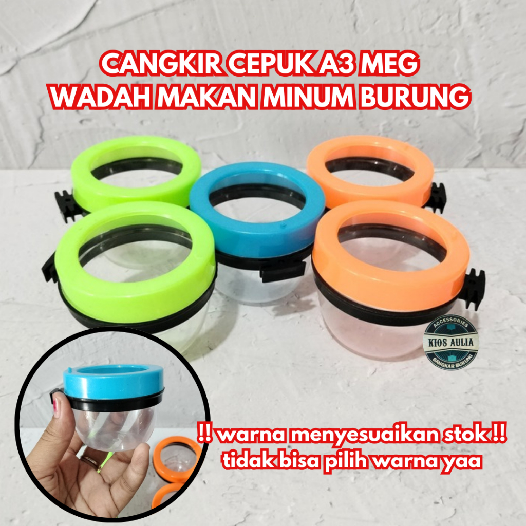 Jual ECER CEPUK CANGKIR A3 MEG CEPUK BURUNG CANGKIR TEMPAT WADAH PAKAN ...