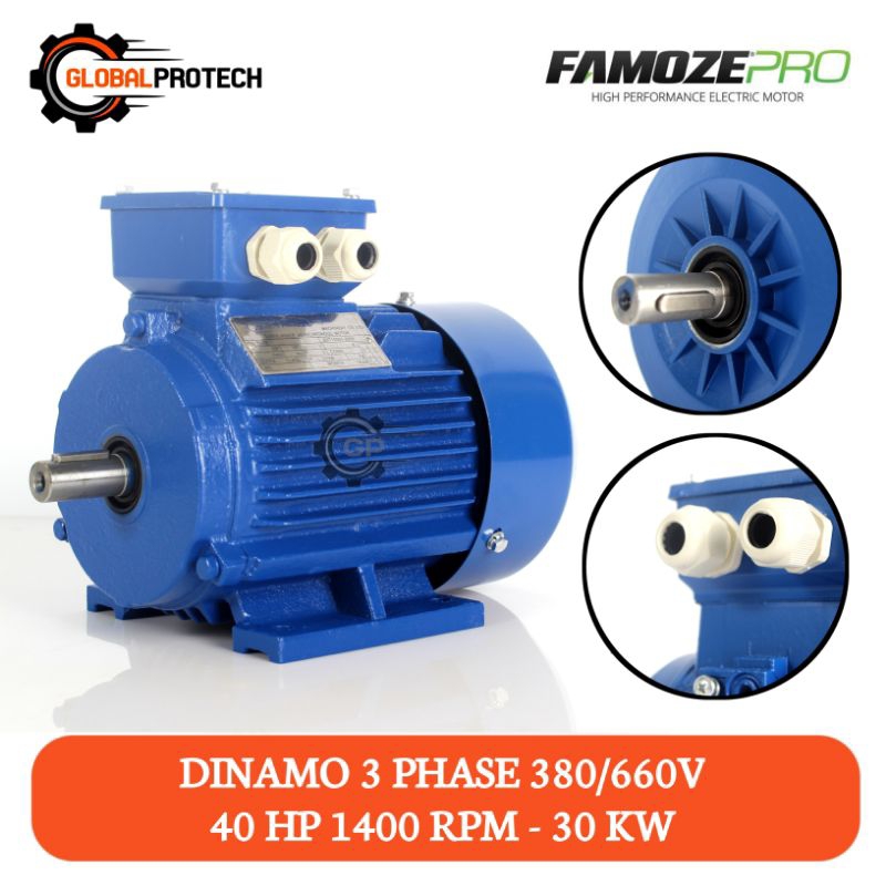 Jual Dinamo FamozePro 3 Phase 40 HP 1400 RPM 30KW 380/660V Elektro Motor 3 Fase Tipe Y3 ...