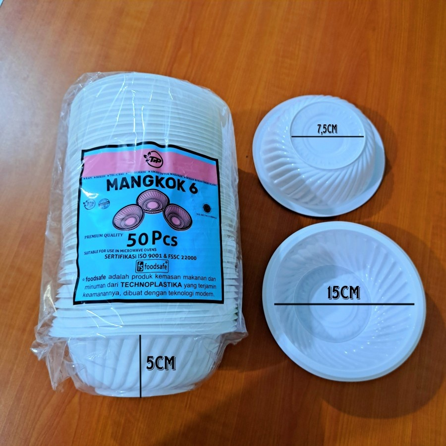 Jual [ 50pcs ] Tecnoplastika Mangkok M6 ulir - Mangkok Putih Ulir 6 ...