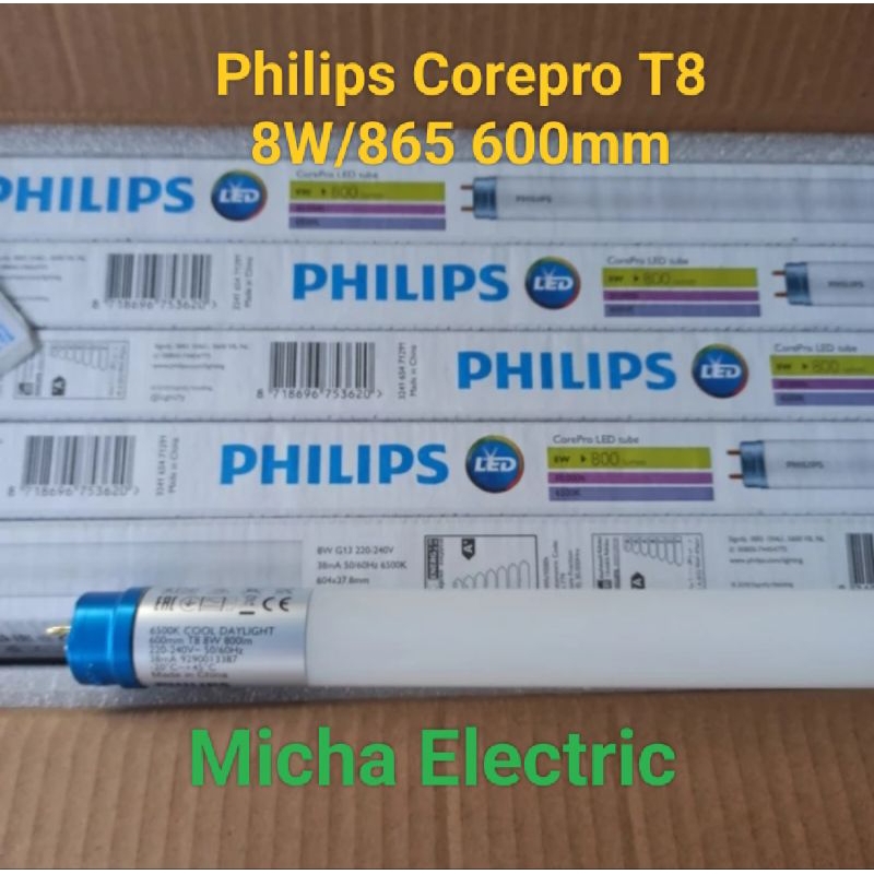 Jual Lampu Philips Corepro T8 8W/865 60cm / LED Neon TL T8 Philips ...