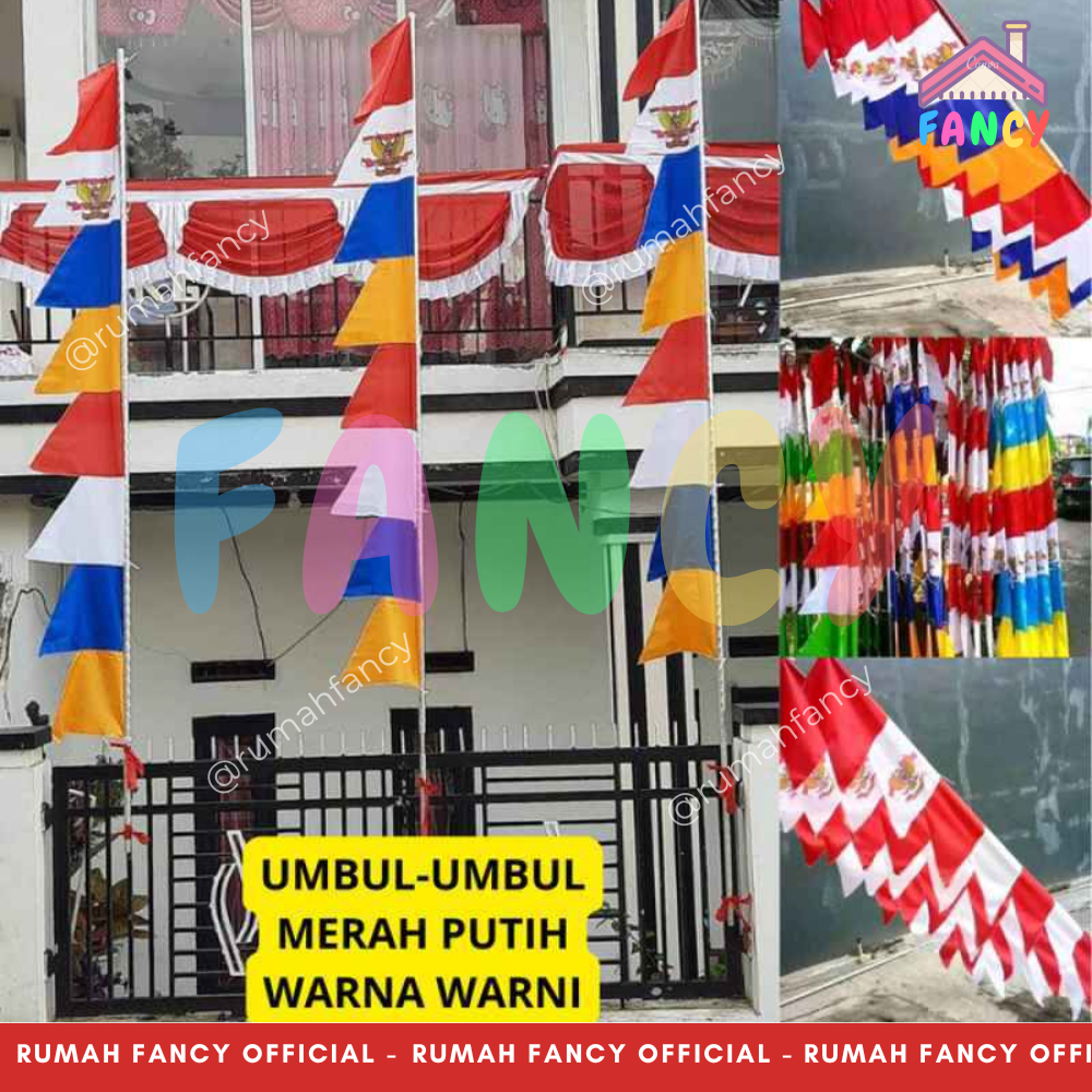 Jual 8 GELOMBANG BENDERA UMBUL UMBUL WARNA WARNI Merah Putih Biru Zig Zag Garuda DIRGAHAYU 17 ...