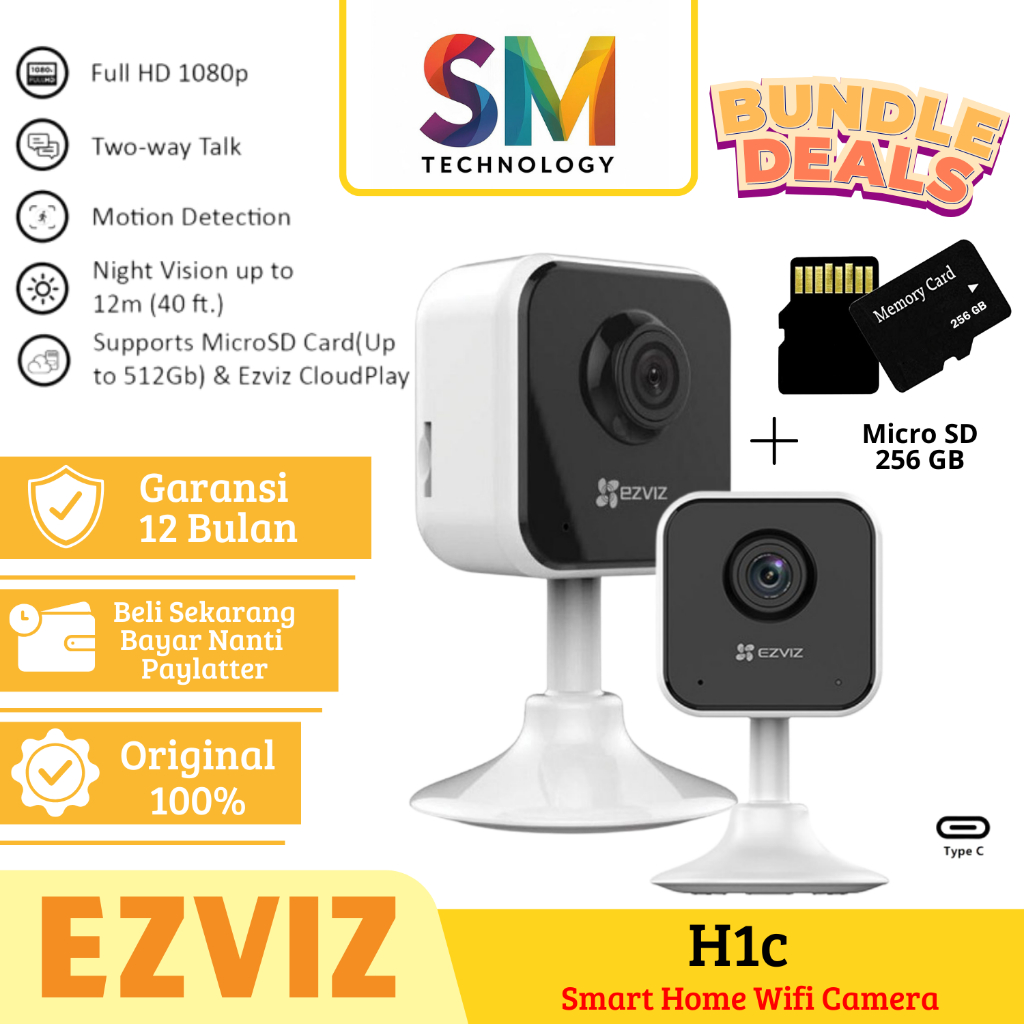 Jual EZVIZ H1C 2MP 1080P USB TYPE-C 2WAY AUDIO SMART INDOOR WIFI CAMERA ...