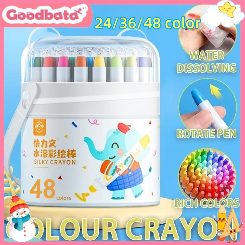 Jual 【Ready Stock】Goodbata Crayon Putar Crayon Washable Silky 24/36/48 ...