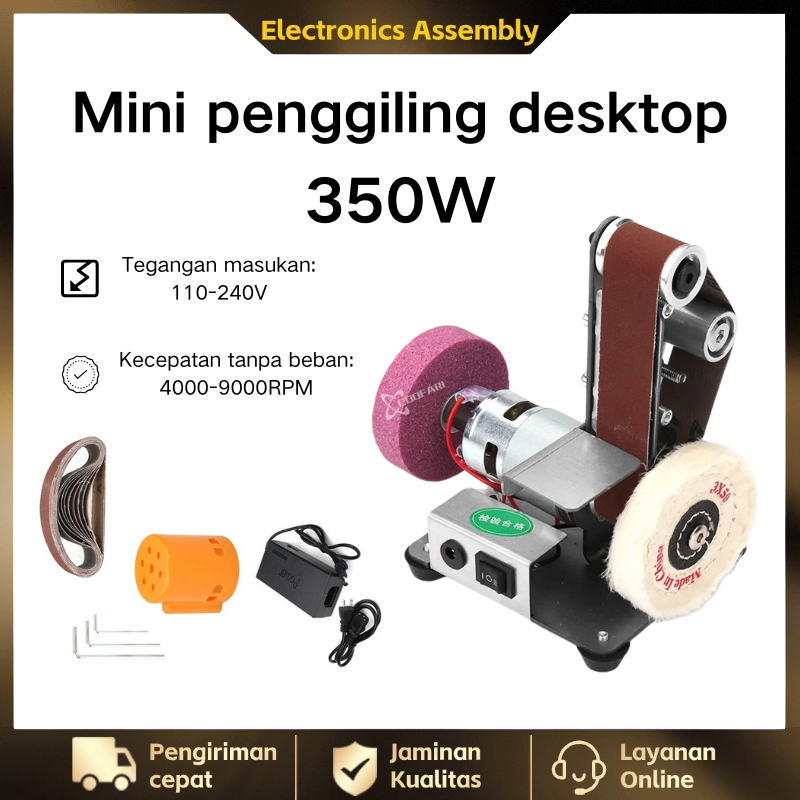 Jual Desktop Grinder Mini Electric Belt Sander DIY Polishing Machine ...