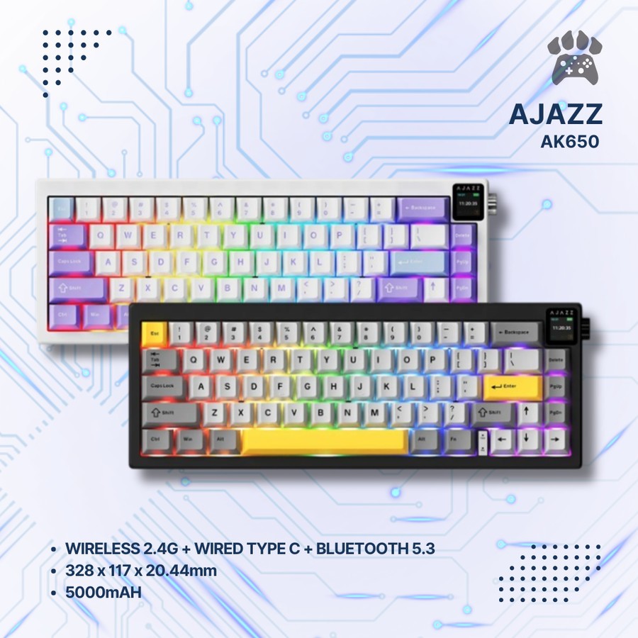 Jual Ajazz AK650 / AK-650 Mechanical Keyboard 3in1 Connection RGB with ...