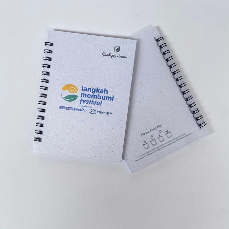 Jual Notebook seed paper ukuran a6 (14x10 cm) cover bisa ditanam dan ...