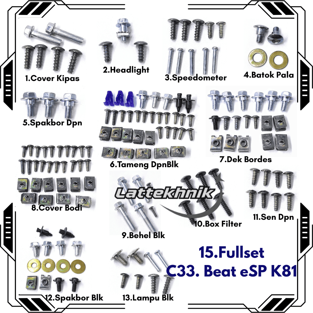 Jual C33. Baut Beat eSP K81 Full Body / Baut Baud Honda Beat eSP K81 ...