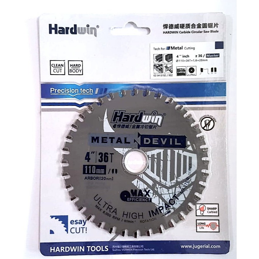 Jual HARDWIN GERGAJI POTONG BESI - CERMET TIPS 4" x 36T atau 110 X 36T X1,6 X 20mm - Metal ...