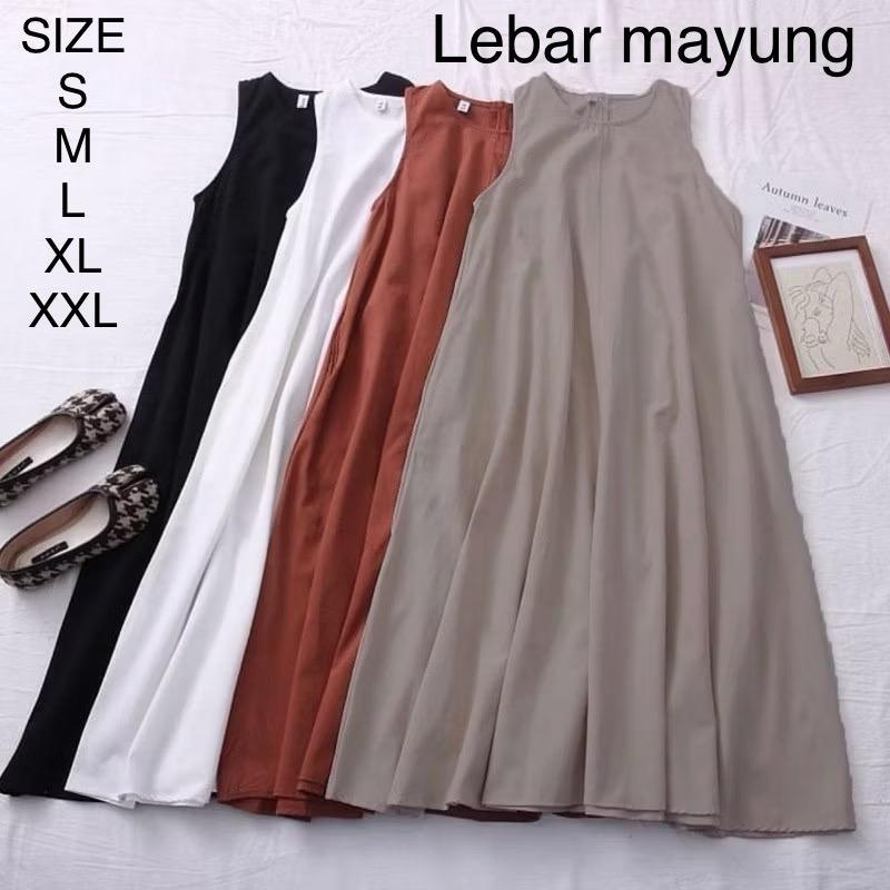Jual (LEBAR MAYUNG) Inner Dress Wanita Polos Toyobo Tanpa Lengan ...