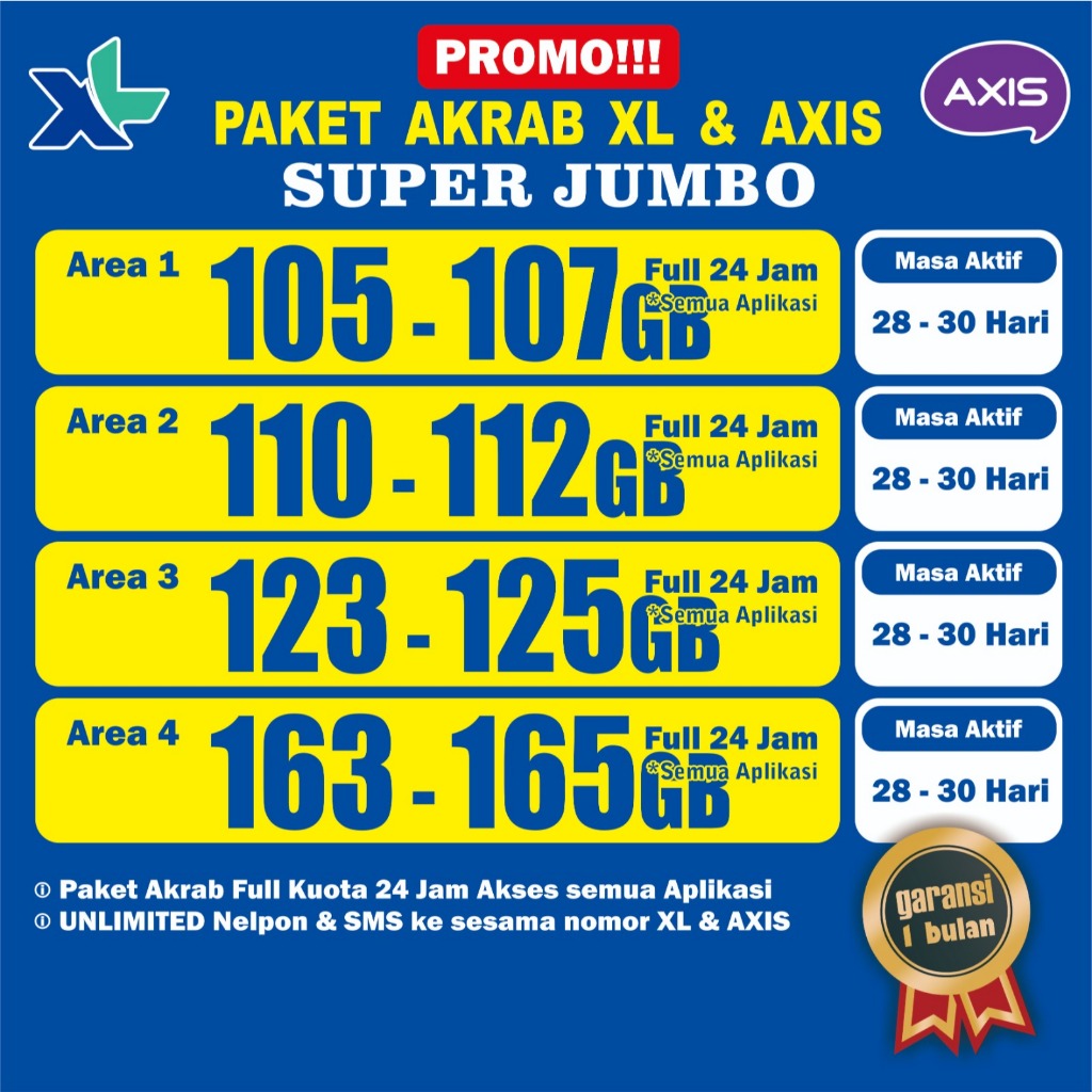 Jual PROMO PAKET DATA XL & AXIS FULL 24 JAM | Shopee Indonesia