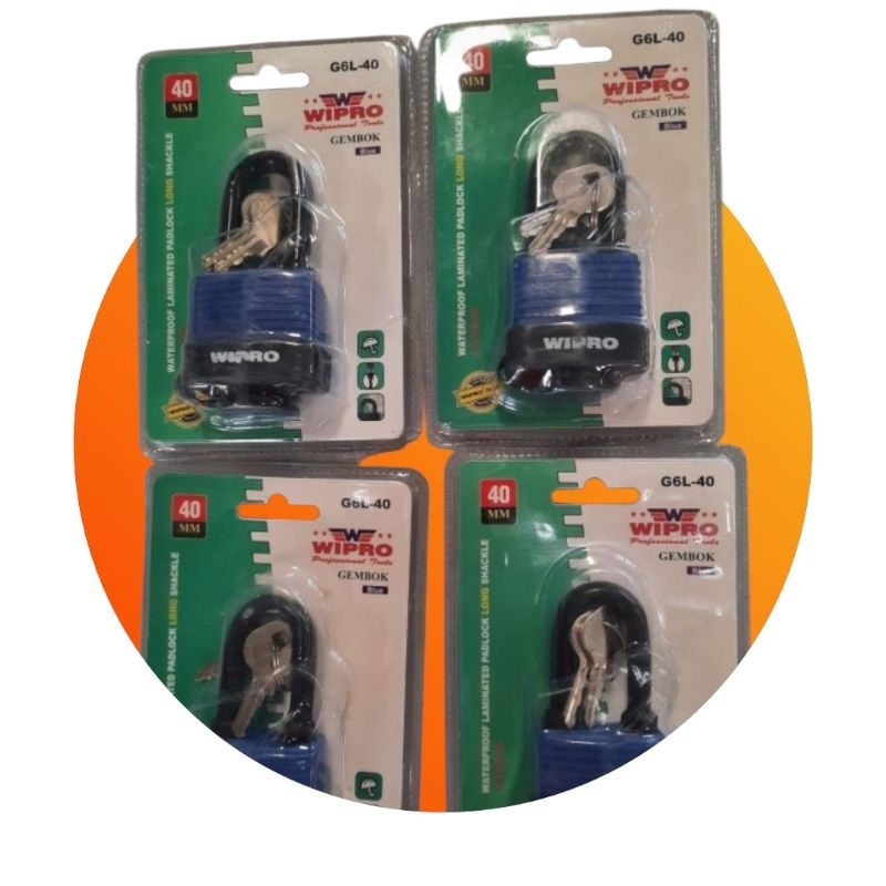 Jual Gembok 40mm Waterproof G6L-40 WIPRO Gembok Anti Air Laminasi Karet ...
