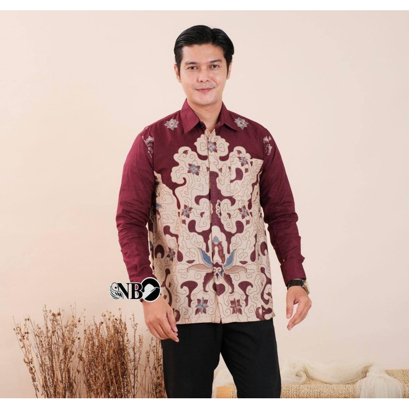 Jual Kemeja Batik Lengan Panjang by Batik Aziza | Shopee Indonesia