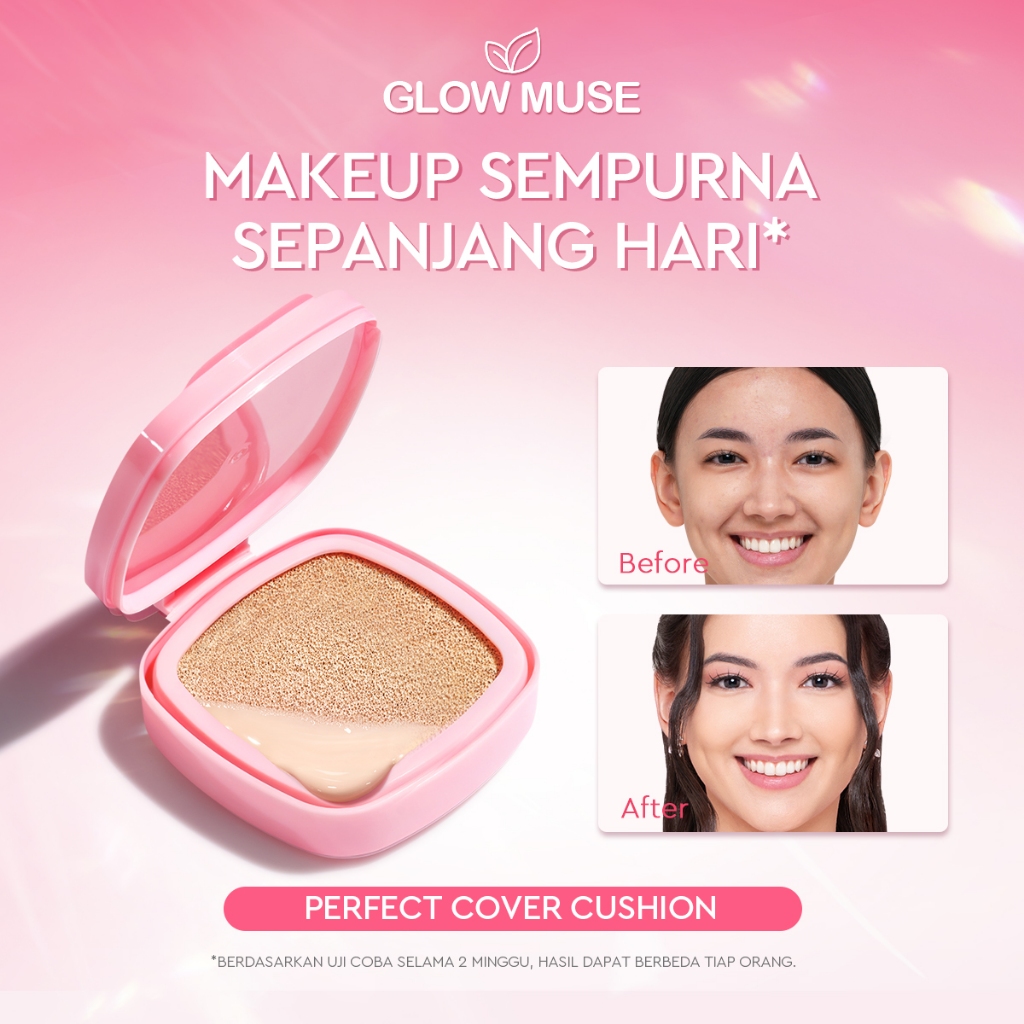 Jual [100% ORI]Glad2Glow Perfect cover cushion Setting dengan kandungan ...