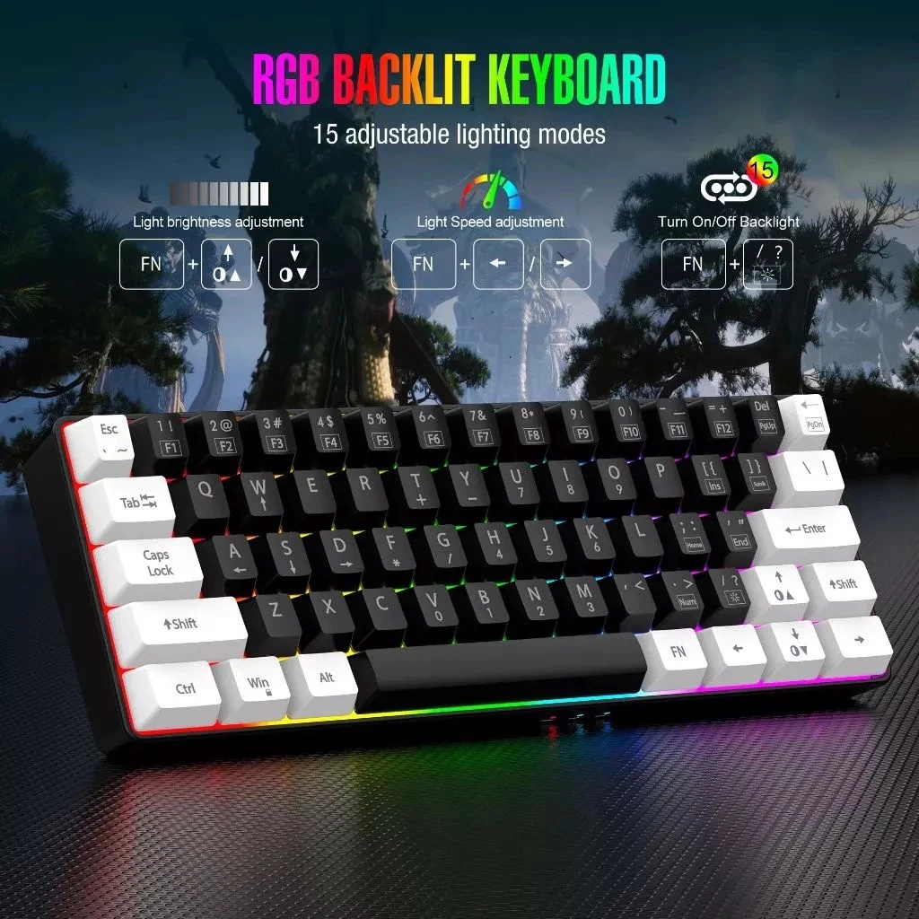 Jual Acer Wired Keyboard Games K61 RGB Cahaya Perasaan Mekanis 15 ...
