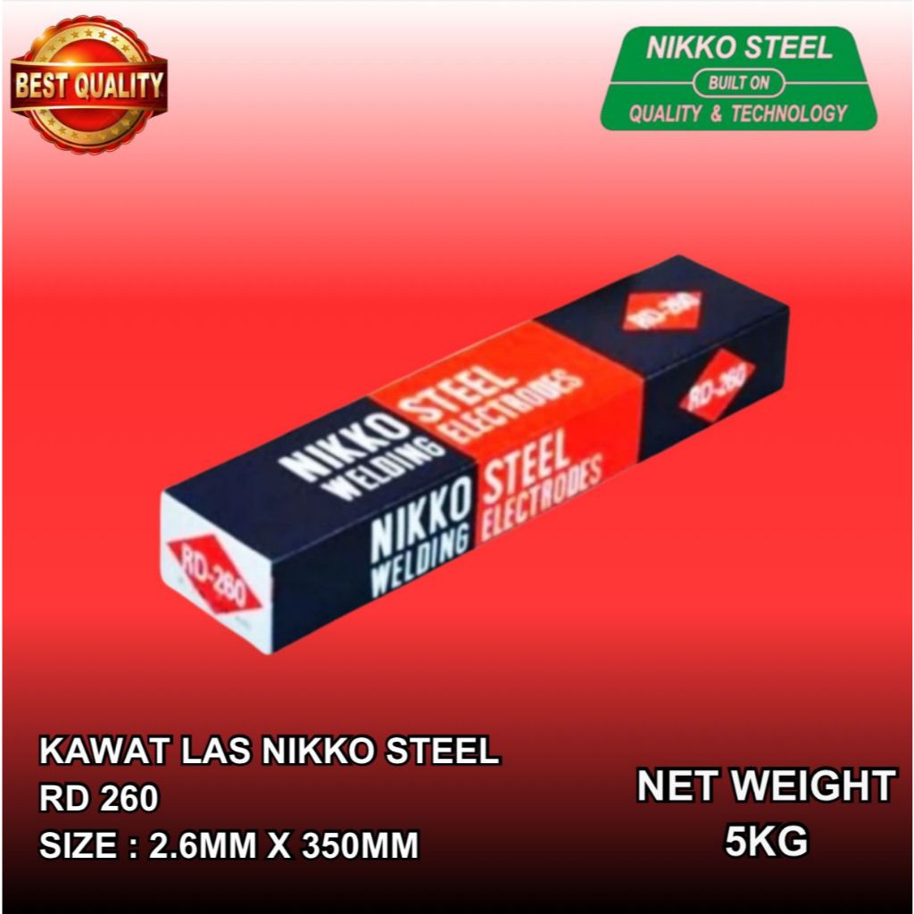 Jual Kawat Las Nikko Steel RD 260 ukuran 2.6mm x 350mm (KEMASAN 5KG) | Shopee Indonesia