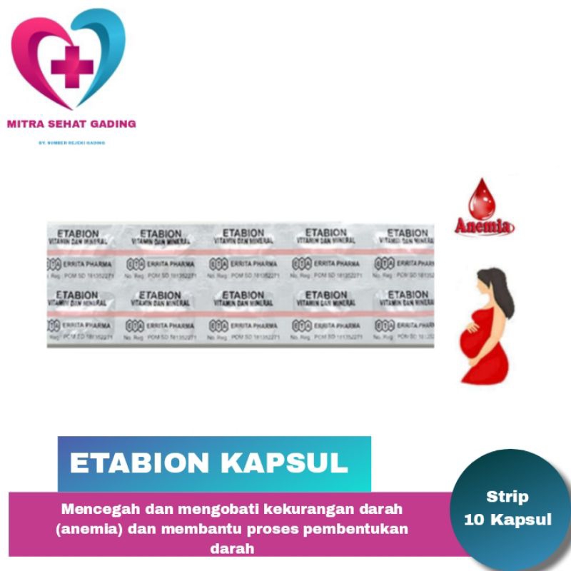 Jual Etabion 10 Kapsul - Suplemen Penambah Darah/Strip | Shopee Indonesia