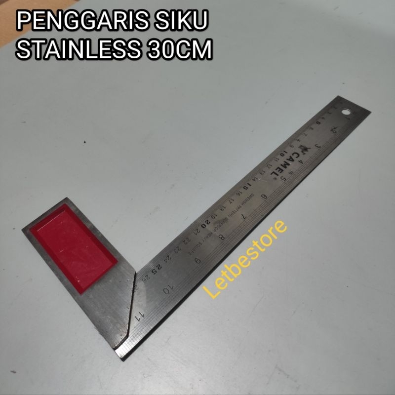Jual Penggaris Siku Stainless 30CM | Shopee Indonesia