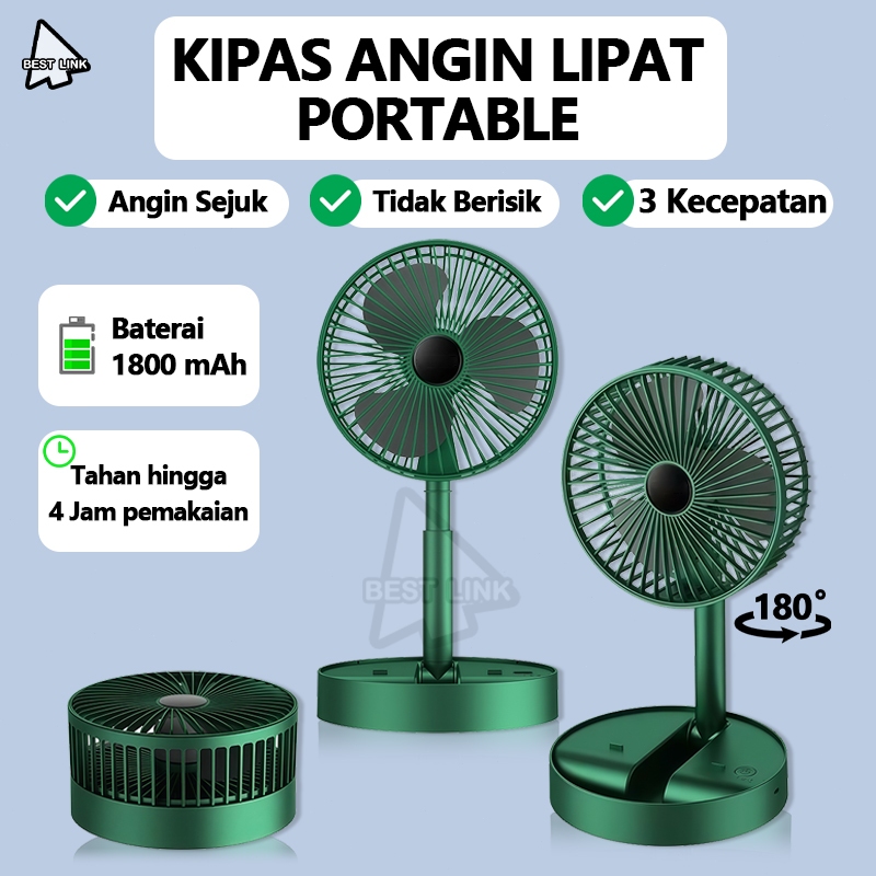 Jual Kipas Angin Meja Lipat Protabel Tenaga USB & Baterai Cas / Kipas ...