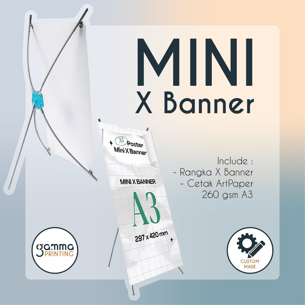 Jual Custom Cetak Mini X Banner / Tripod Stand Benner / Banner A3 Booth ...