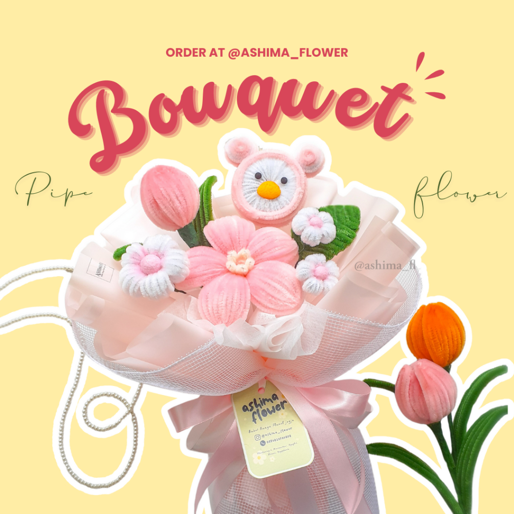 Jual Pipe Cleaner Flower Bouquet (Buket Bunga Kawat Bulu) | Shopee ...