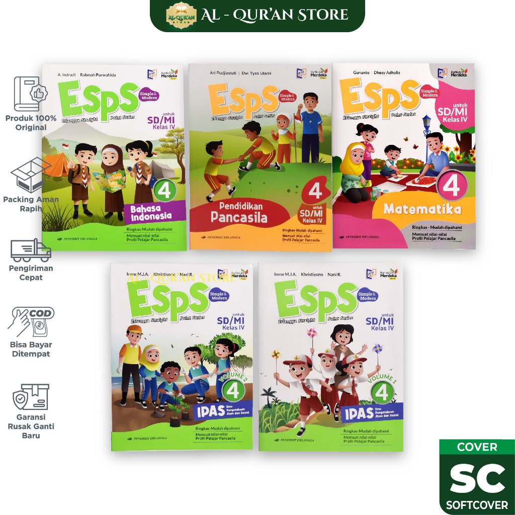 Jual Paket Lengkap Buku ESPS Erlangga Kelas 4 SD Kurikulum Merdeka Buku Siswa Terbaru Original ...