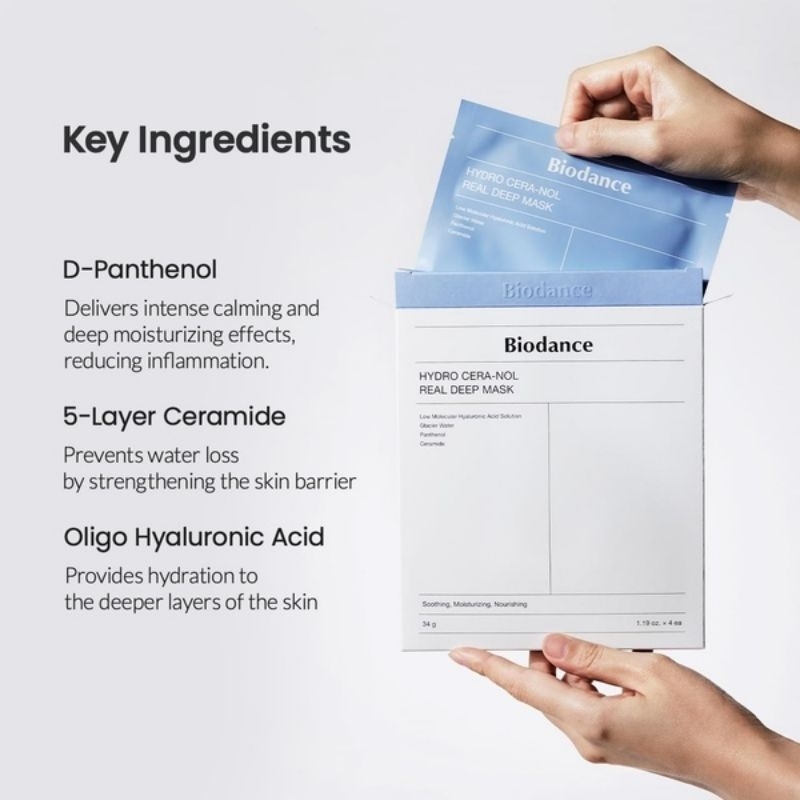 Jual Bio Dan Ce Hydro Cera-Nol Real Deep Mask 4pcs (1 box) | Shopee ...