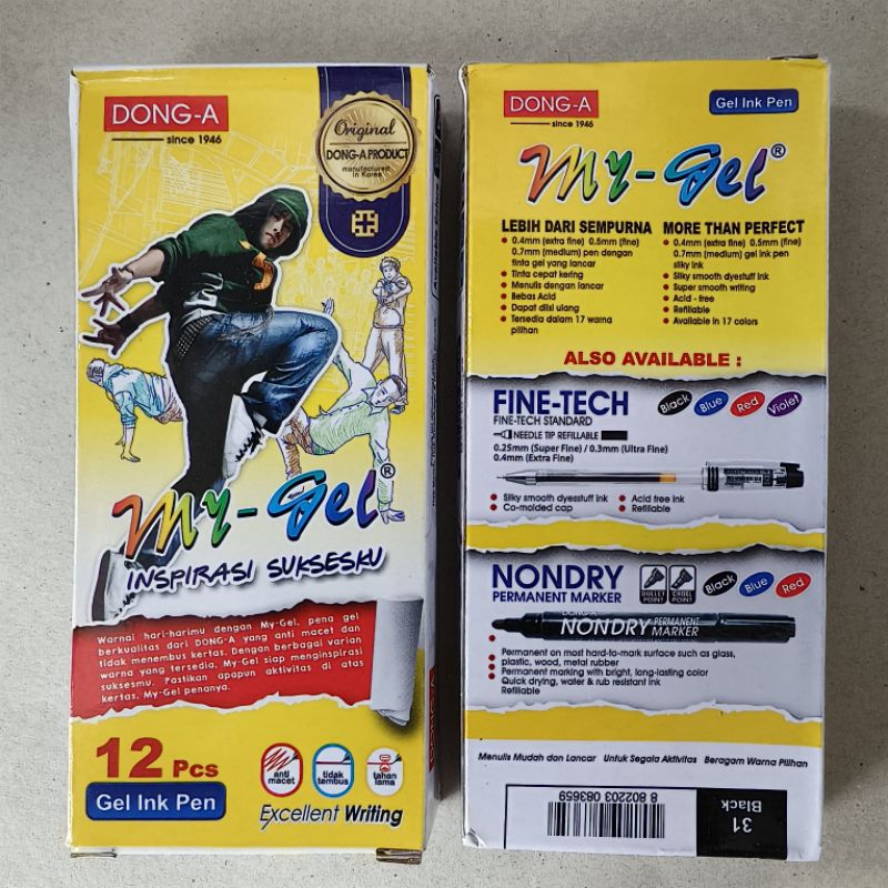 Jual Pulpen My - Gel Merek DONG - A ( Hitam ) 12 Pcs | Shopee Indonesia