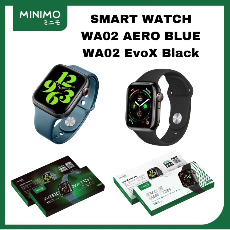 Jual Minimo SMART WATCH WS02 Aero Blue / WS02 EvoX Black | Shopee Indonesia