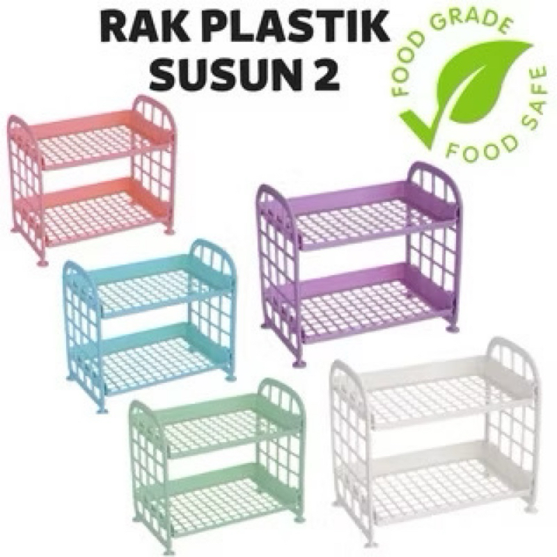 Jual WTC-RAK JARING PLASTIK 2 SUSUN Mini Dapur Tempat Bumbu ATK ...