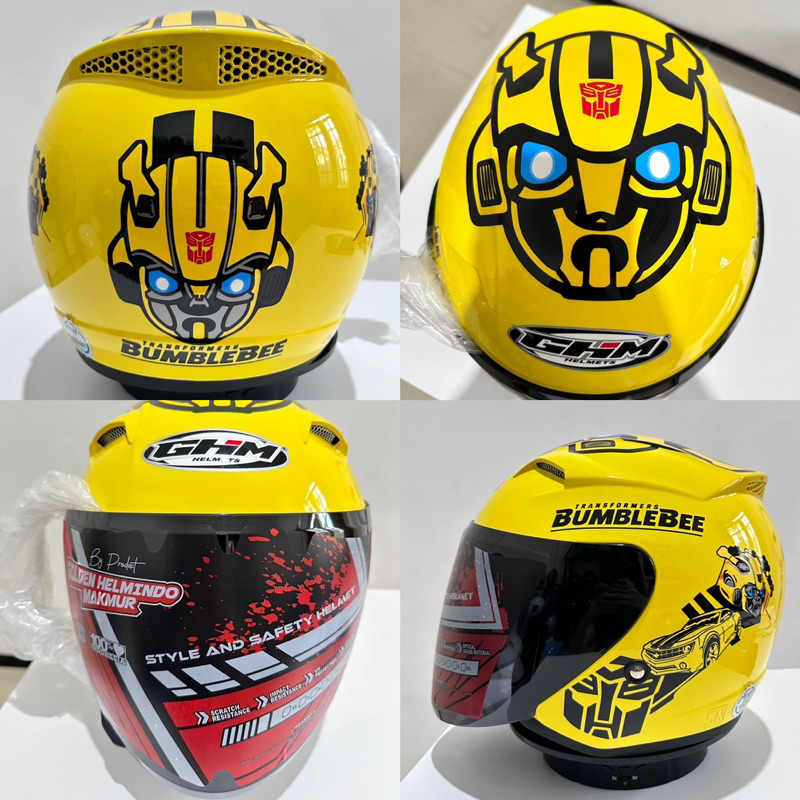 Jual Helm Anak Junior Cowok Transformer Bumblebee GHM Fiesta Usia 8-14 ...