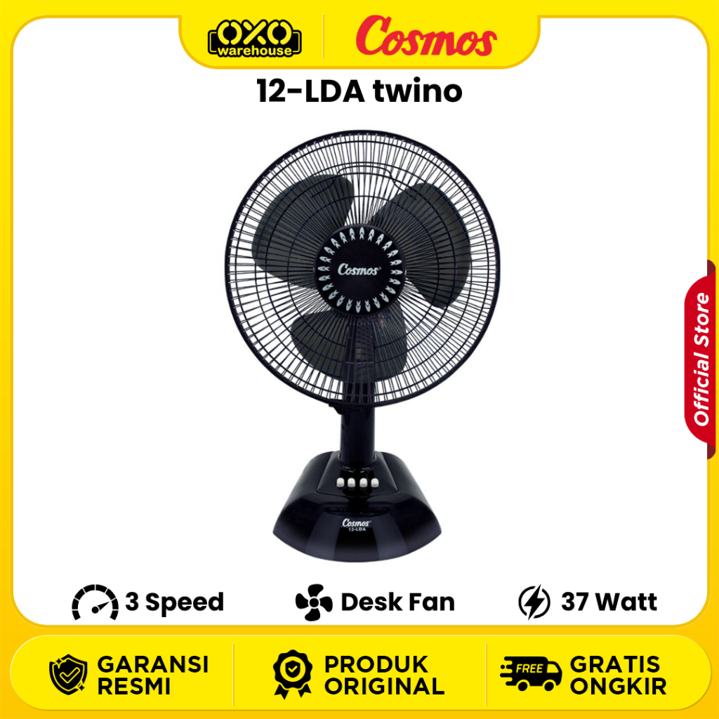 Jual COSMOS Desk Fan 12-LDA twino Kipas Angin Meja 12 Inch Low Watt ...