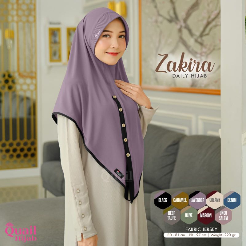 Jual ZAKIRA Daily original Quail Hijab | Shopee Indonesia