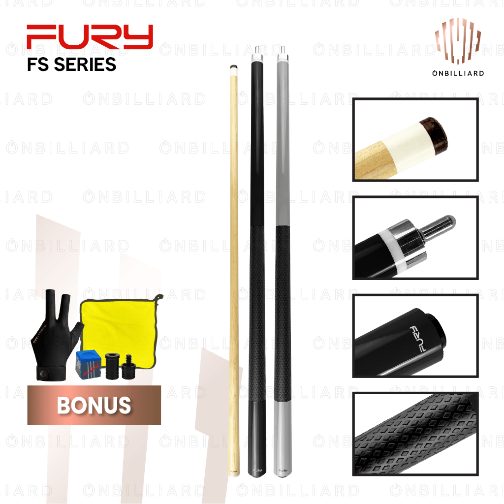 Jual Stick Billiard Fury FS Series FS-1 FS-2 Cue / Stik Billiar Fury FS ...