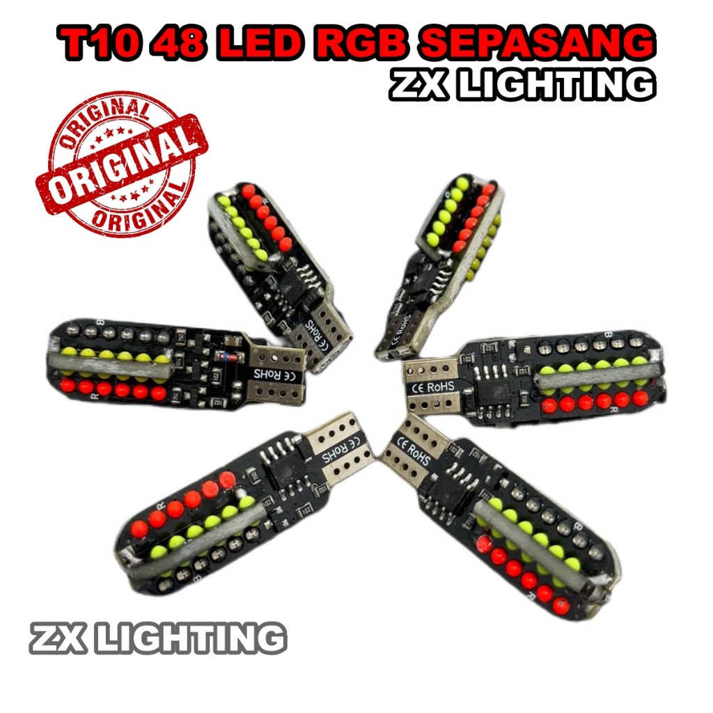 Jual LAMPU LED COLOK SEIN T10 48 LED COB RUNNING FLASH NYALA RGB SEIN ...