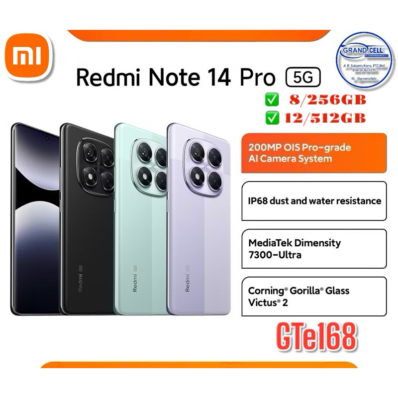 Jual XIAOMI Redmi Note 14 Pro 5G 8/256GB & 12/512GB Garansi Resmi ...