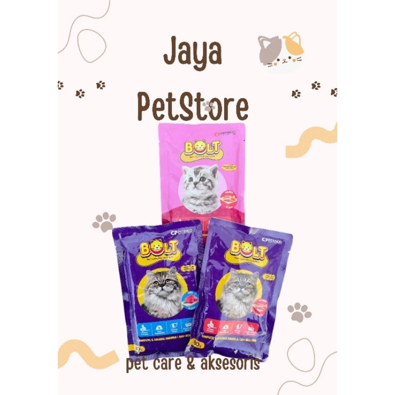 Jual Bolt makanan basah kucing wet food pouch adult, kitten 80gr ...