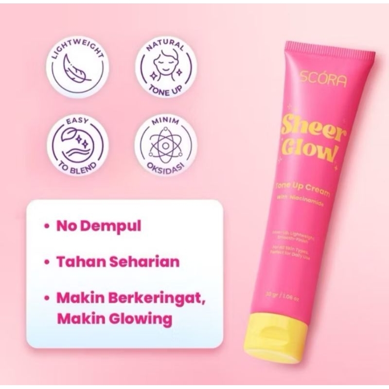 Jual Scora Sheer Glow Tone Up Cream 30gr ( Kotak ) | Shopee Indonesia
